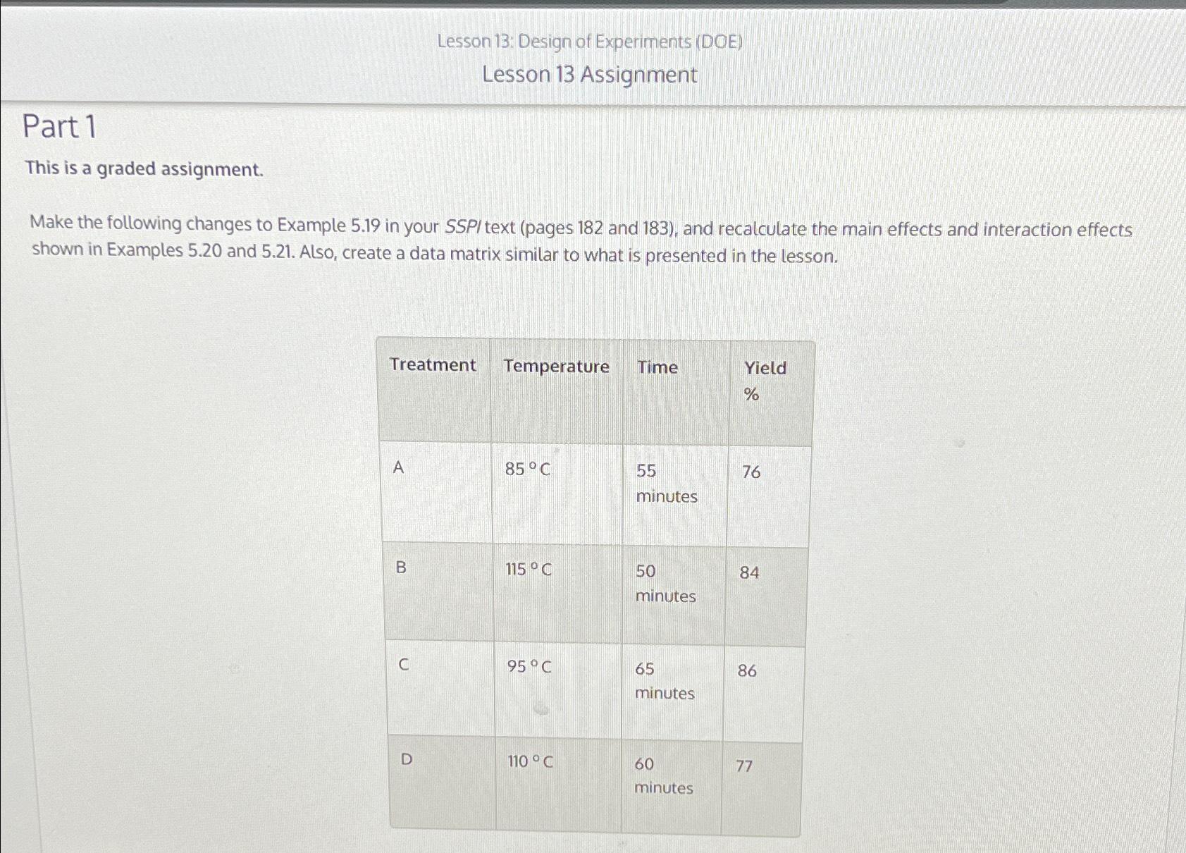 Solved Lesson 13: Design of Experiments (DOE)Lesson 13 | Chegg.com