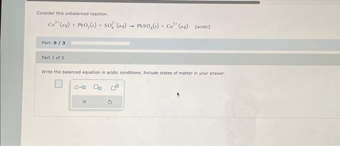 Solved Consider this unbalanced reaction. | Chegg.com