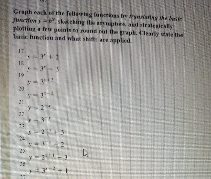 Solved Graph each of the following functions by translating | Chegg.com
