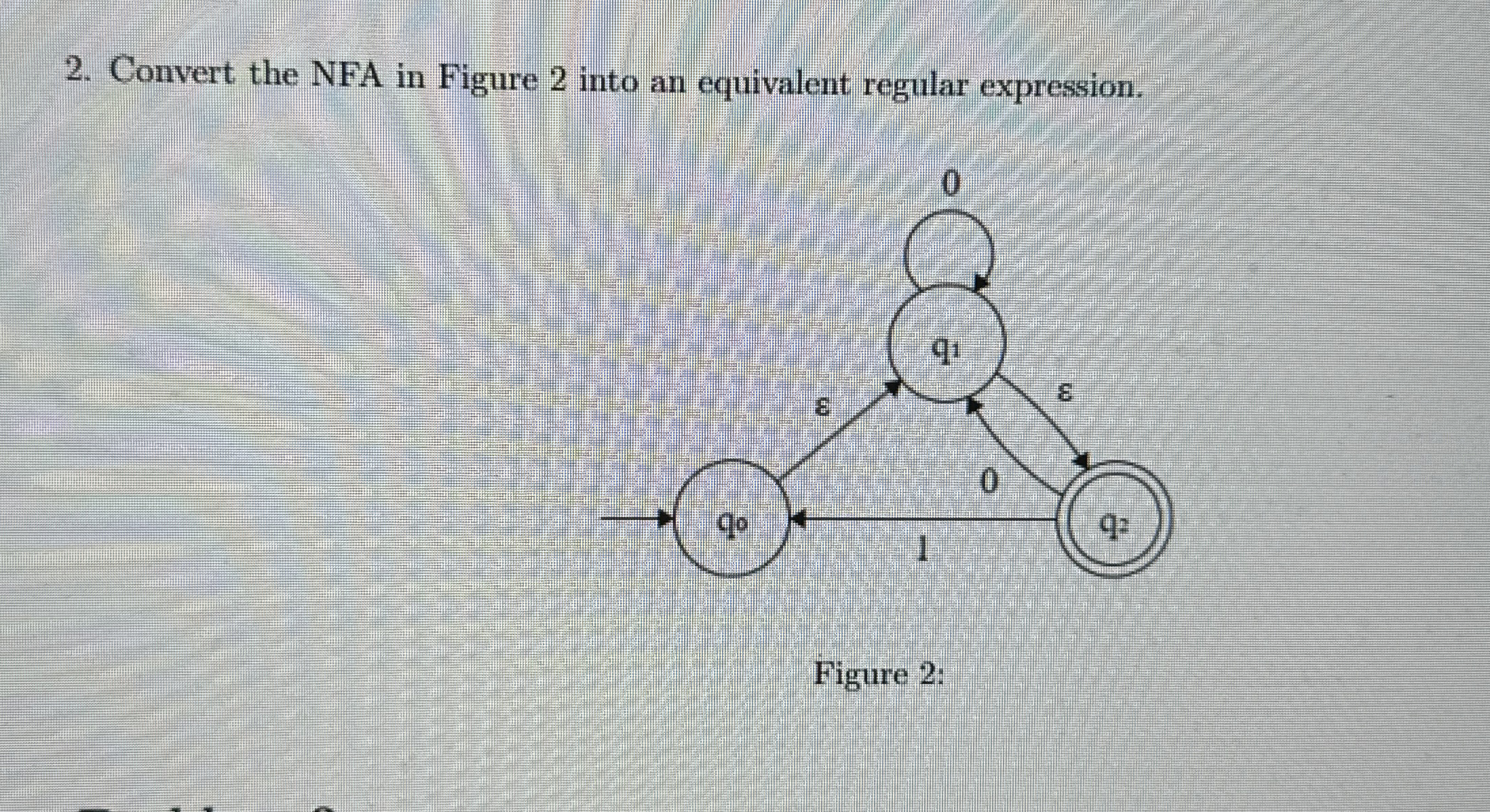 Convert the NFA in Figure 2 ﻿into an equivalent | Chegg.com