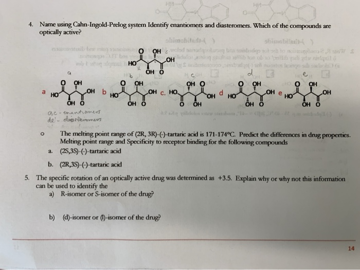 Solved 4. Name using Cahn-Ingold-Prelog system Identify | Chegg.com