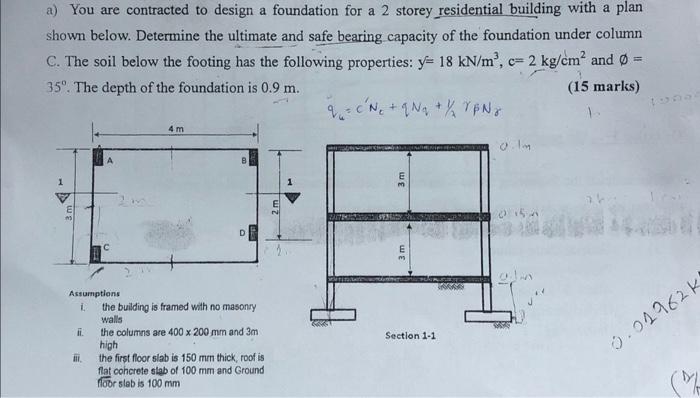 Solved Foundation engineeringa) You are contracted to design | Chegg.com