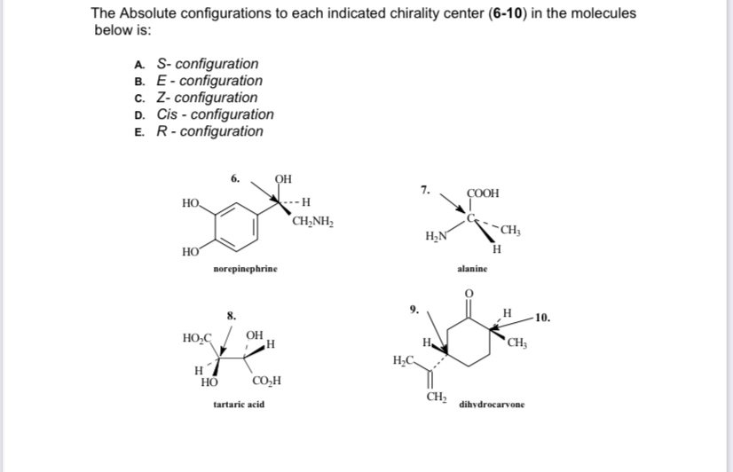The Absolute configurations to each indicated | Chegg.com