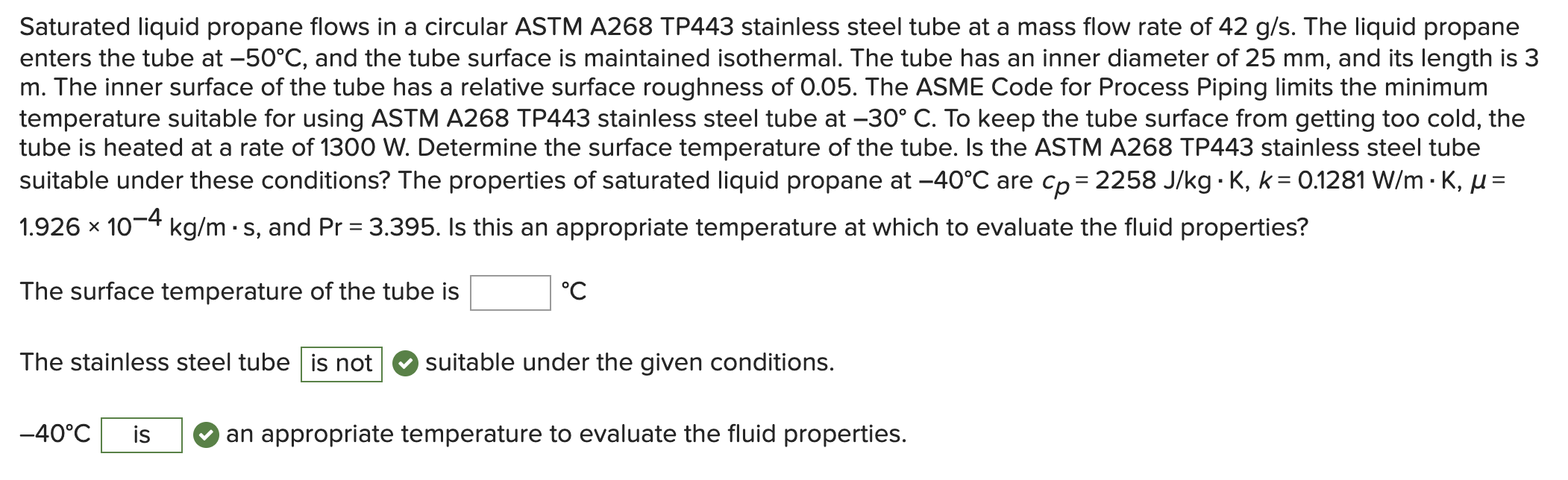 Solved Saturated liquid propane flows in a circular ASTM | Chegg.com