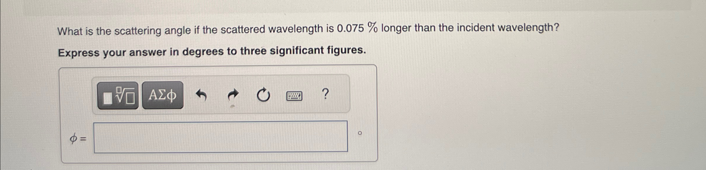 Solved What is the scattering angle if the scattered | Chegg.com
