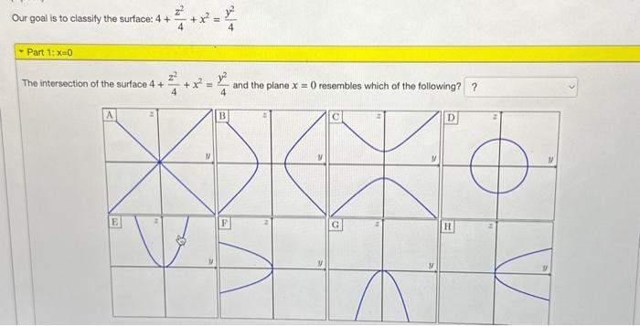 Solved The intersection of the surface 4+4z2+x2=4y2 and the | Chegg.com