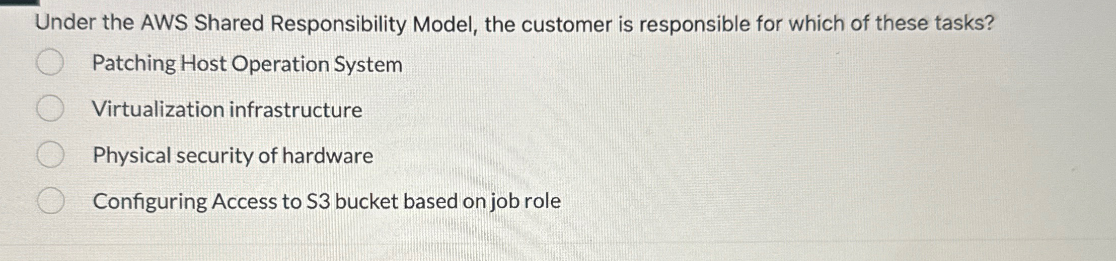 Solved Under the AWS Shared Responsibility Model, the | Chegg.com