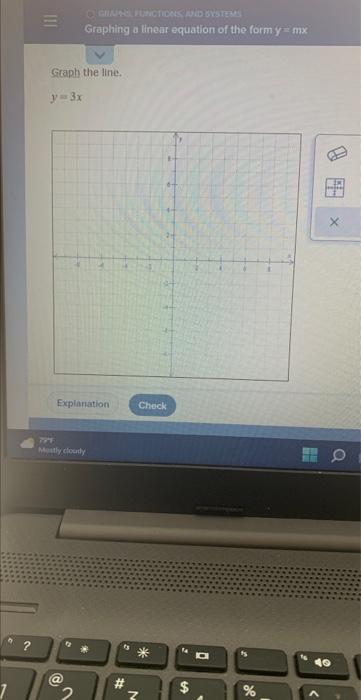 Solved Graph the line. y=3x | Chegg.com