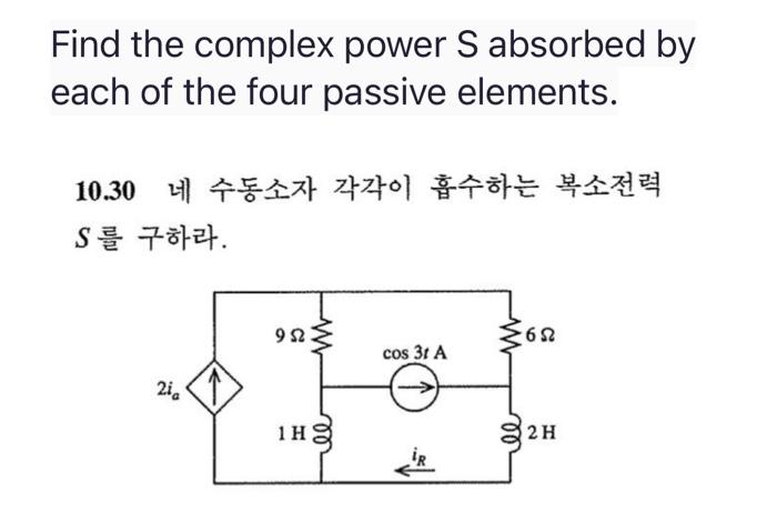 Solved Find the complex power S absorbed by each of the four | Chegg.com