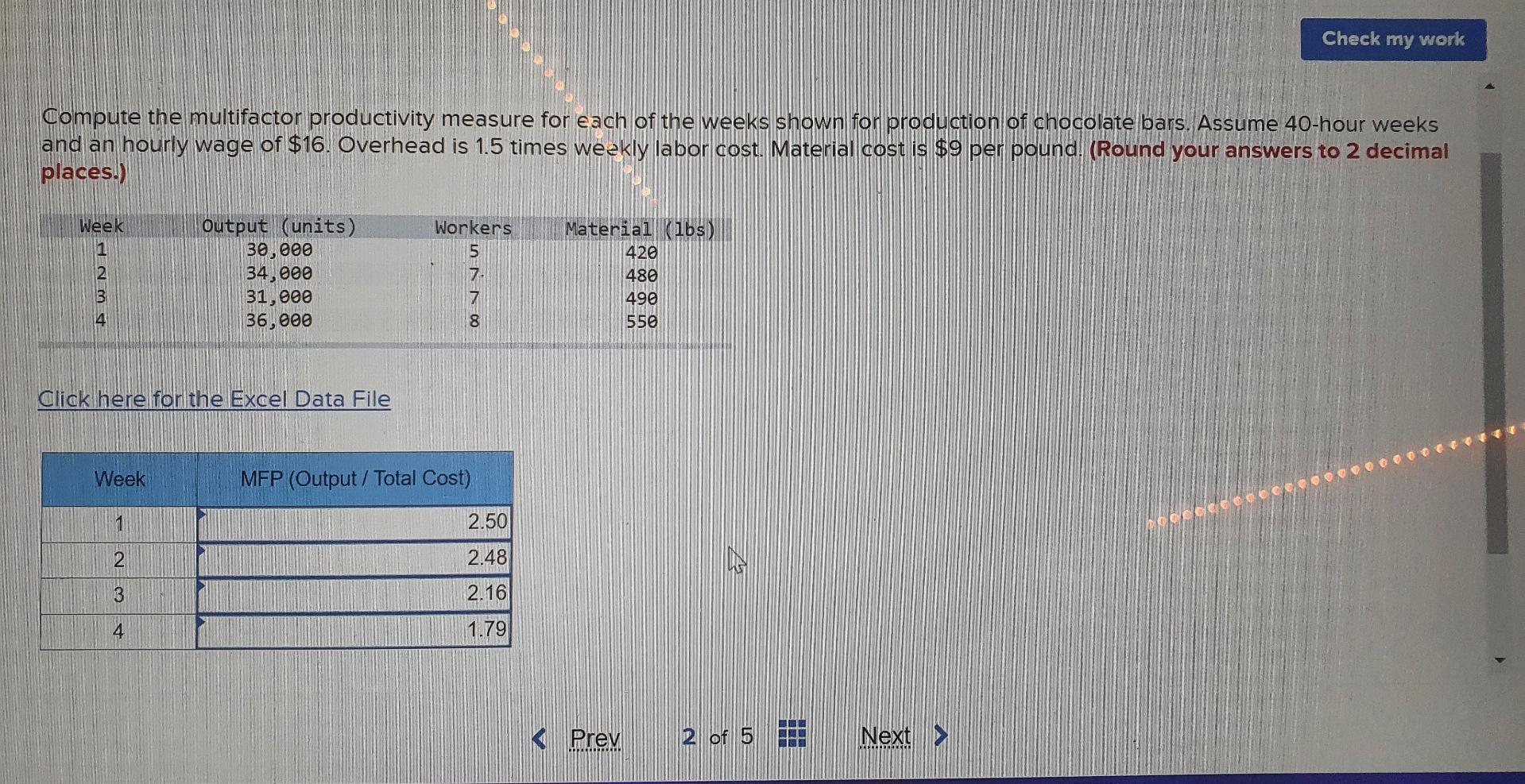 Solved Compute The Multifactor Productivity Measure For Each