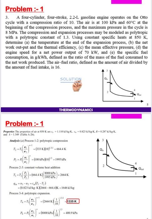 Solved 3. A four-cylinder, four-stroke, 2.2-L gasoline | Chegg.com