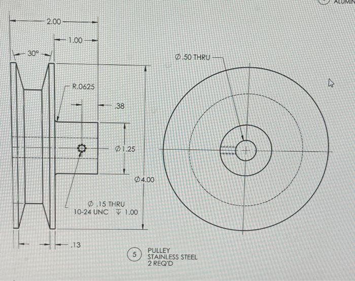 Solved I need a section view of this drawing, the diameter | Chegg.com