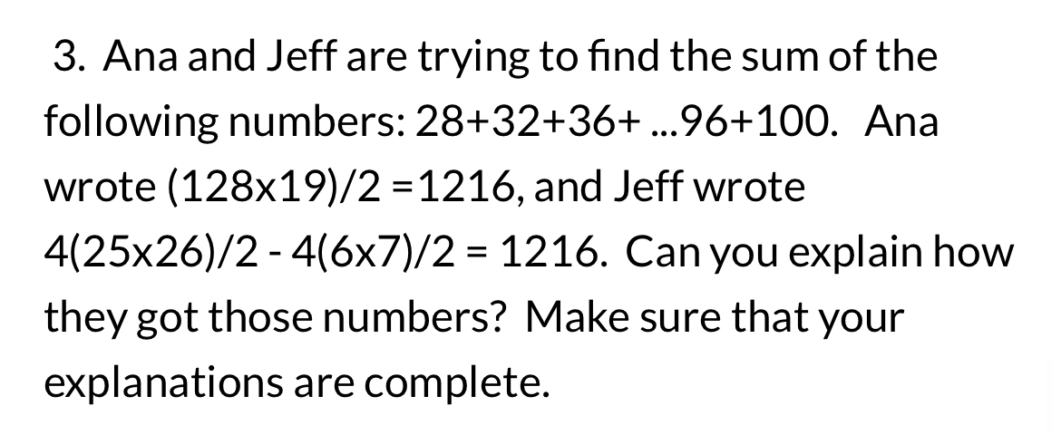 Solved Ana and Jeff are trying to find the sum of the | Chegg.com