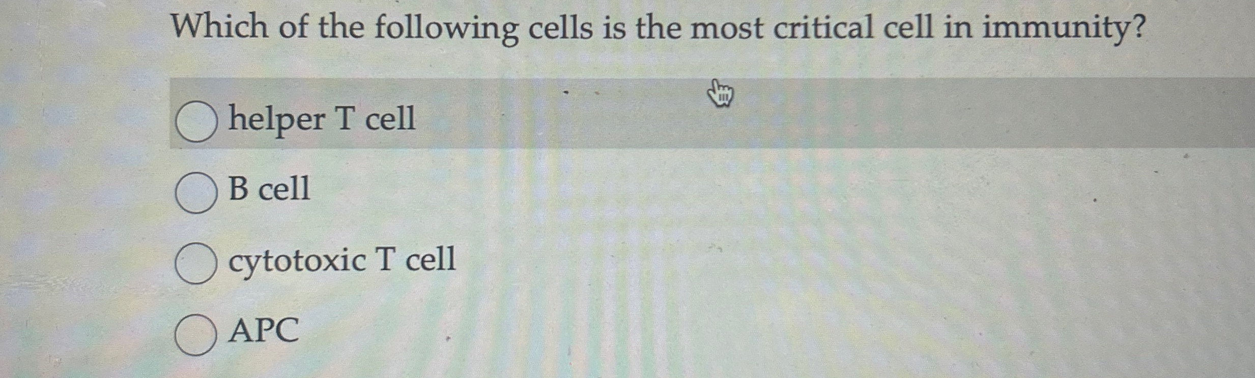 Solved Which of the following cells is the most critical | Chegg.com