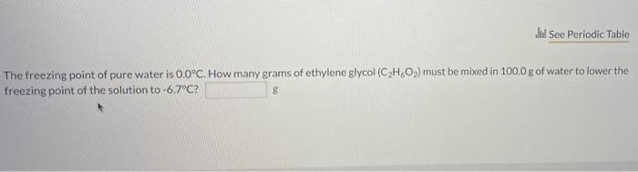 Solved See Periodic Table The freezing point of pure water | Chegg.com