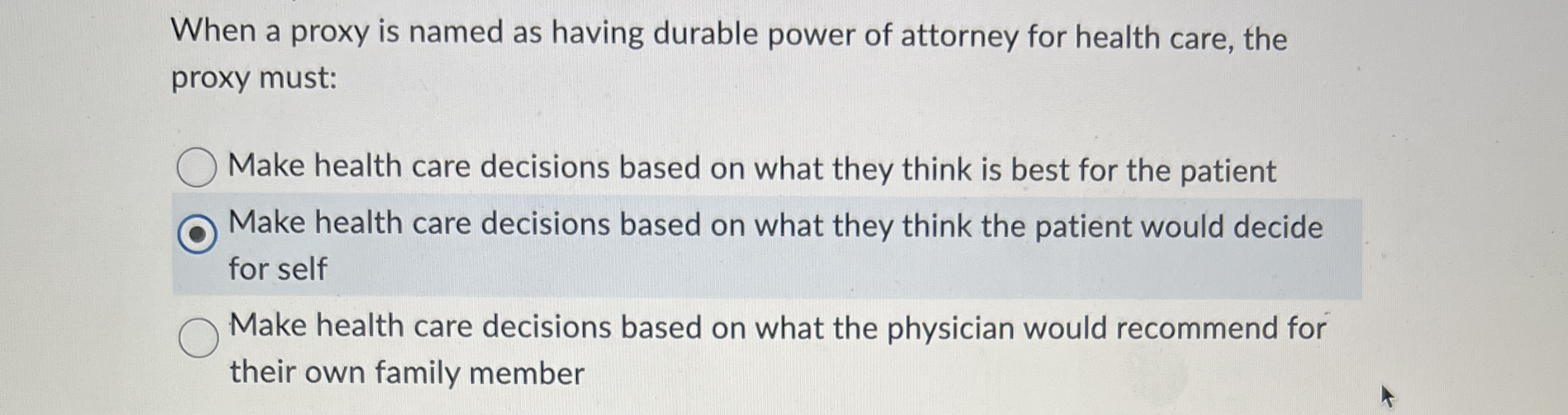 Solved When a proxy is named as having durable power of | Chegg.com