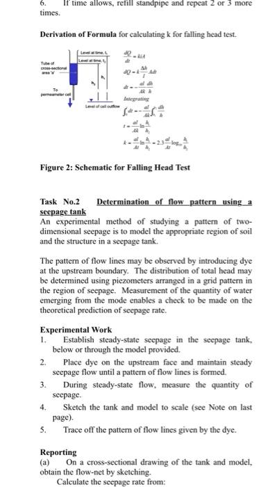 Procedure for constant head test on granular soil: 1. | Chegg.com