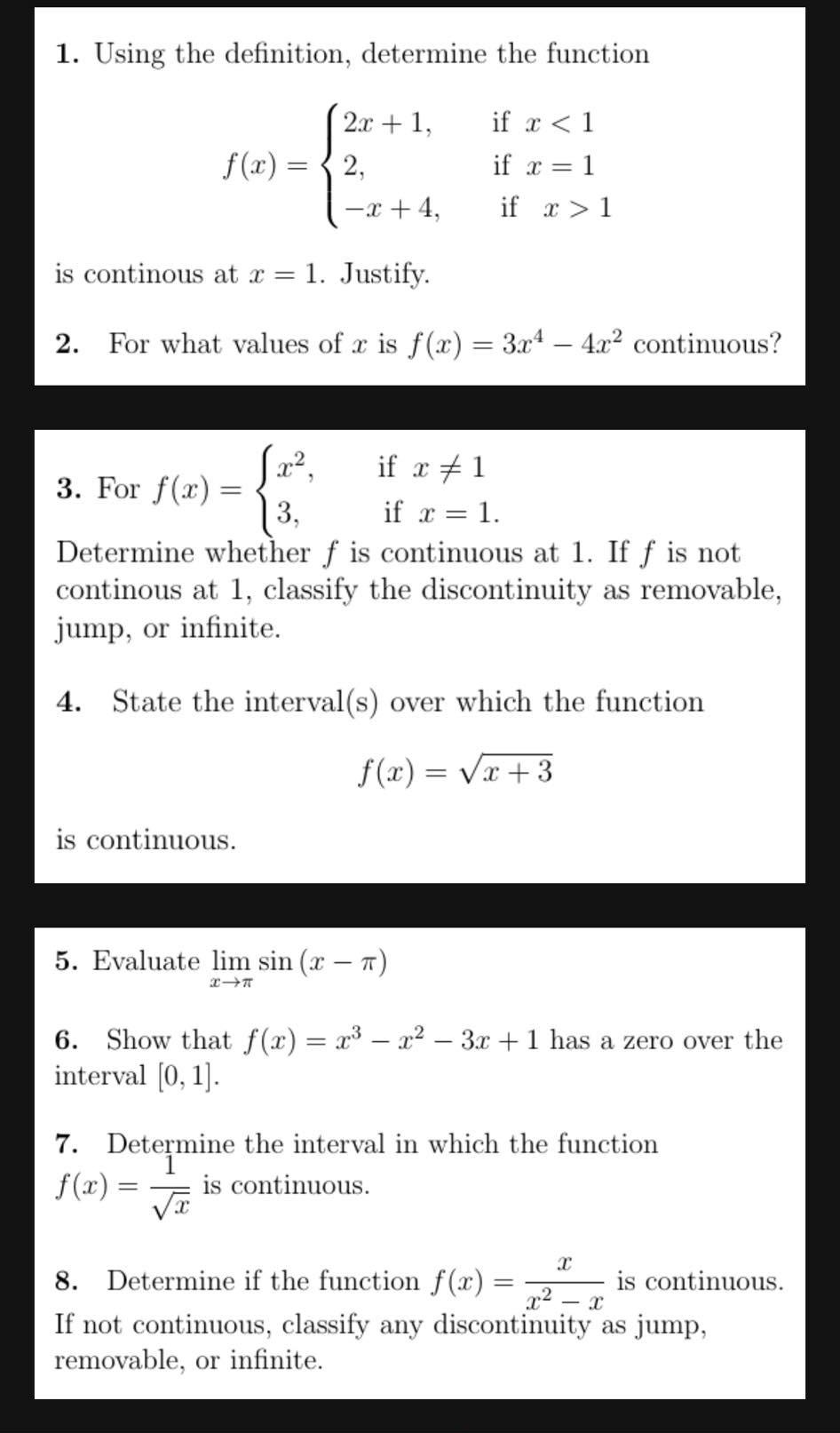 Solved 1. Using the definition, determine the function | Chegg.com