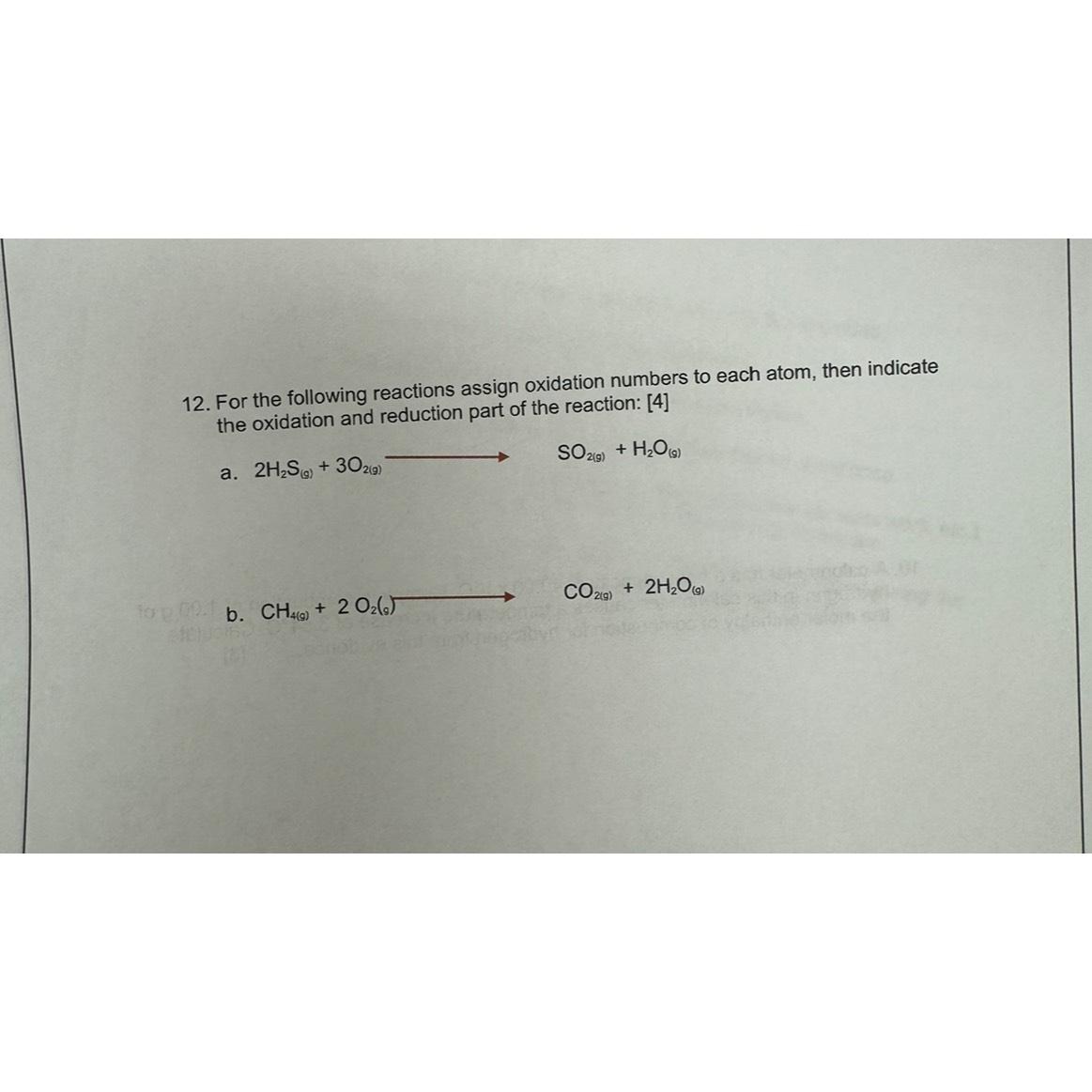 Solved For the following reactions assign oxidation numbers | Chegg.com