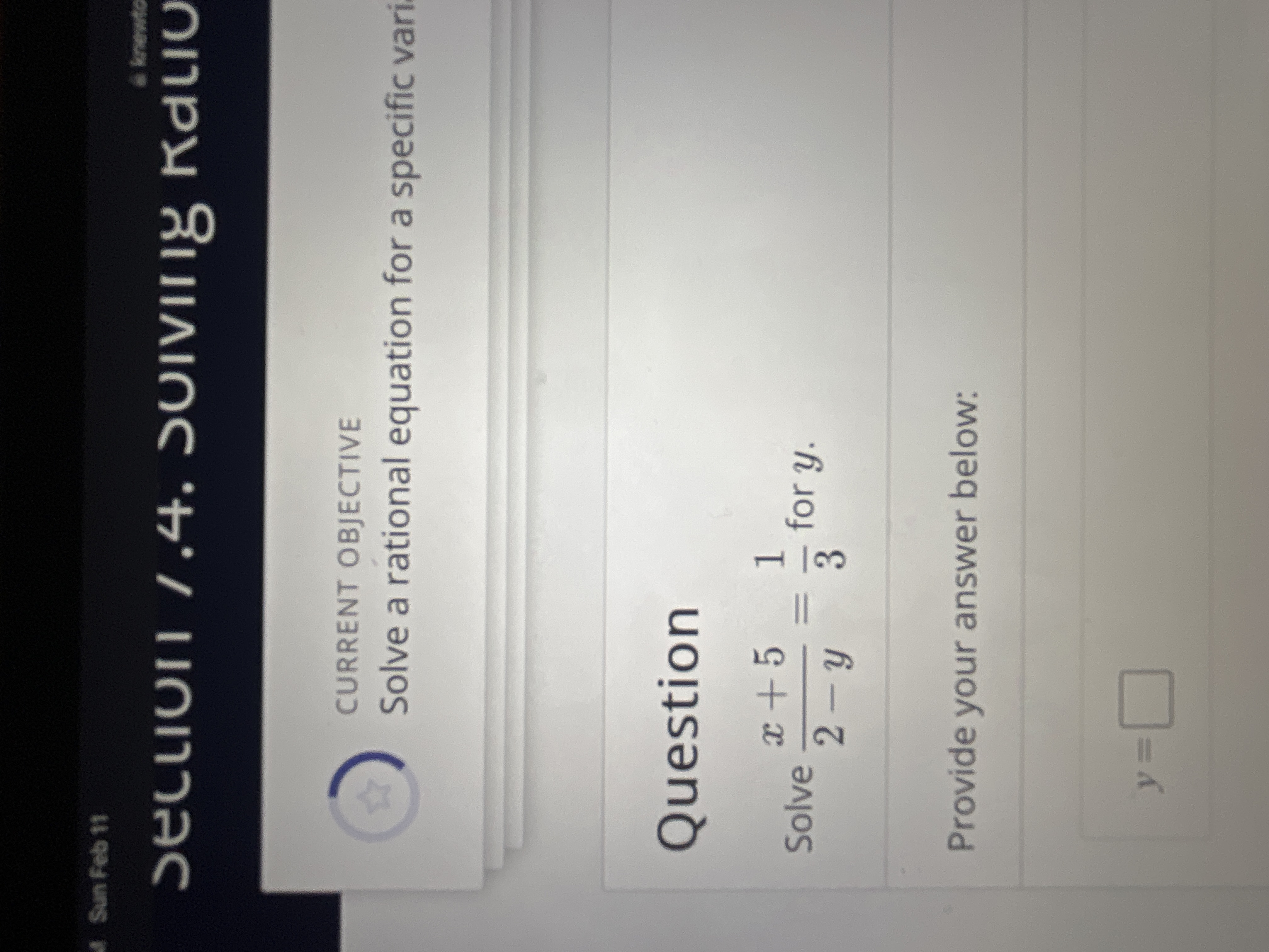 Solved QuestionSolve X 52 y 13 for Y Provide Your Answer Chegg
