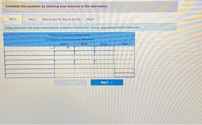 Solved Piedmont Fasteners Corporation makes three different | Chegg.com