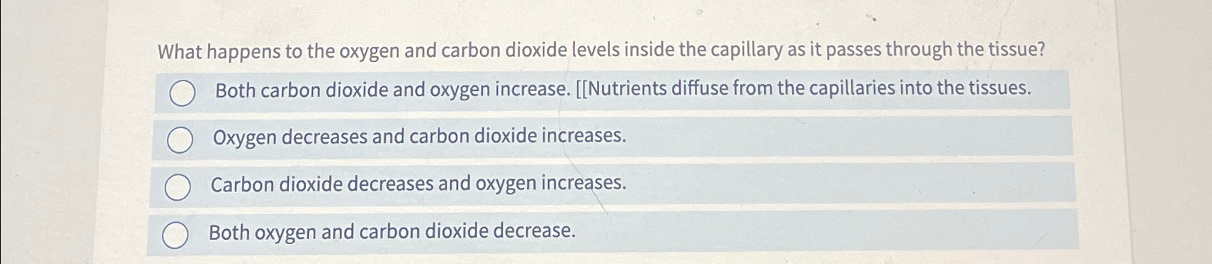 Solved What happens to the oxygen and carbon dioxide levels | Chegg.com