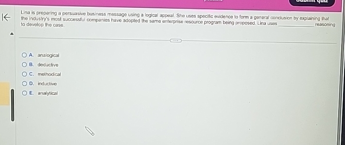 Solved Lina is preparing a persuasive business message using | Chegg.com