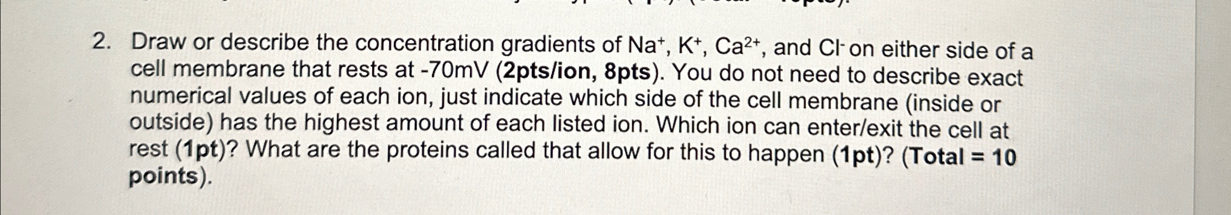 Solved Draw or describe the concentration gradients of | Chegg.com