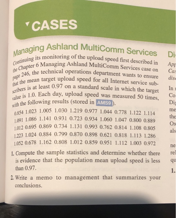 Solved CASES Managing Ashland MultiComm Services Continuing | Chegg.com