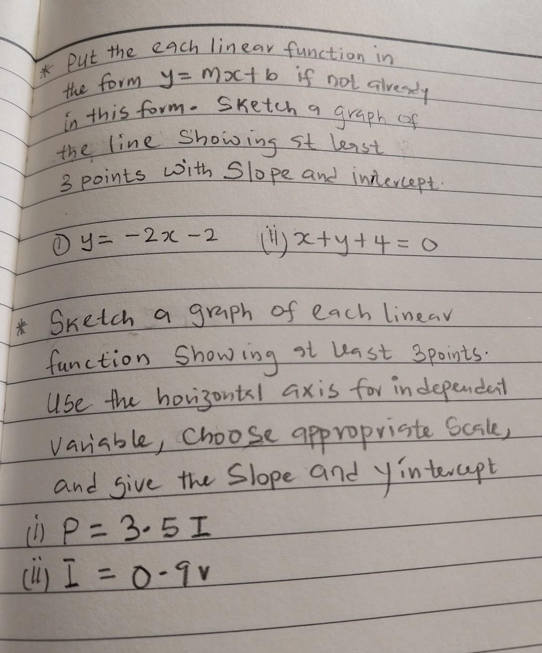 Solved * put the each linear function in the form y=mx+b if | Chegg.com