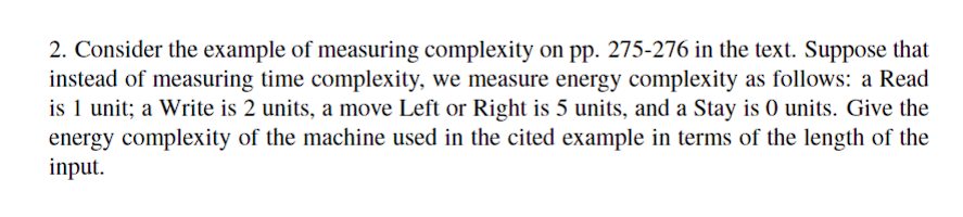 Solved Consider the example of measuring complexity on | Chegg.com