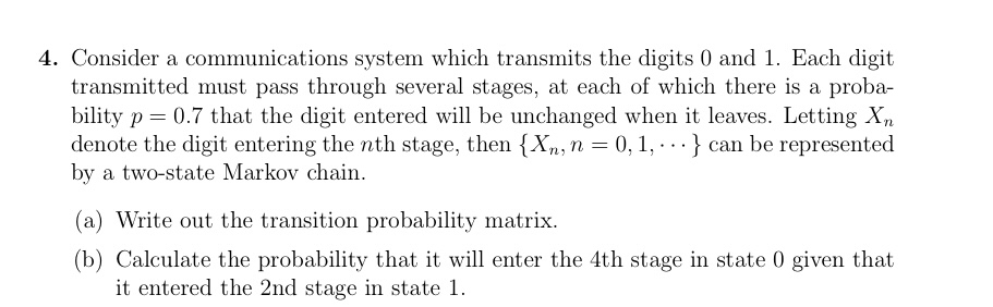 Solved Consider a communications system which transmits the | Chegg.com