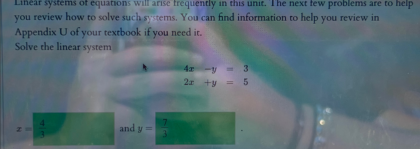 Linear systems of equations will arise frequently in | Chegg.com