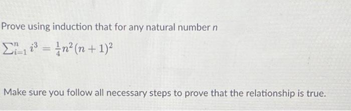 Solved Prove using induction that for any natural number n | Chegg.com