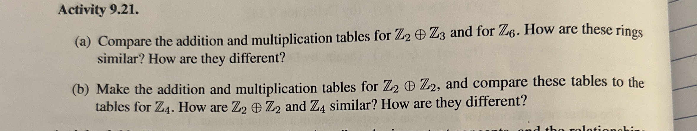 Solved Activity 9.21(a) ﻿Compare the addition and | Chegg.com