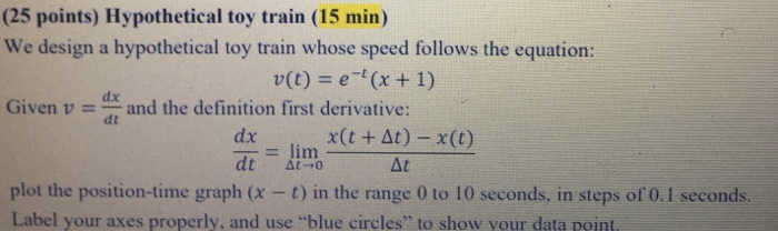 Solved (25 points) Hypothetical toy train (15 min) We design | Chegg.com