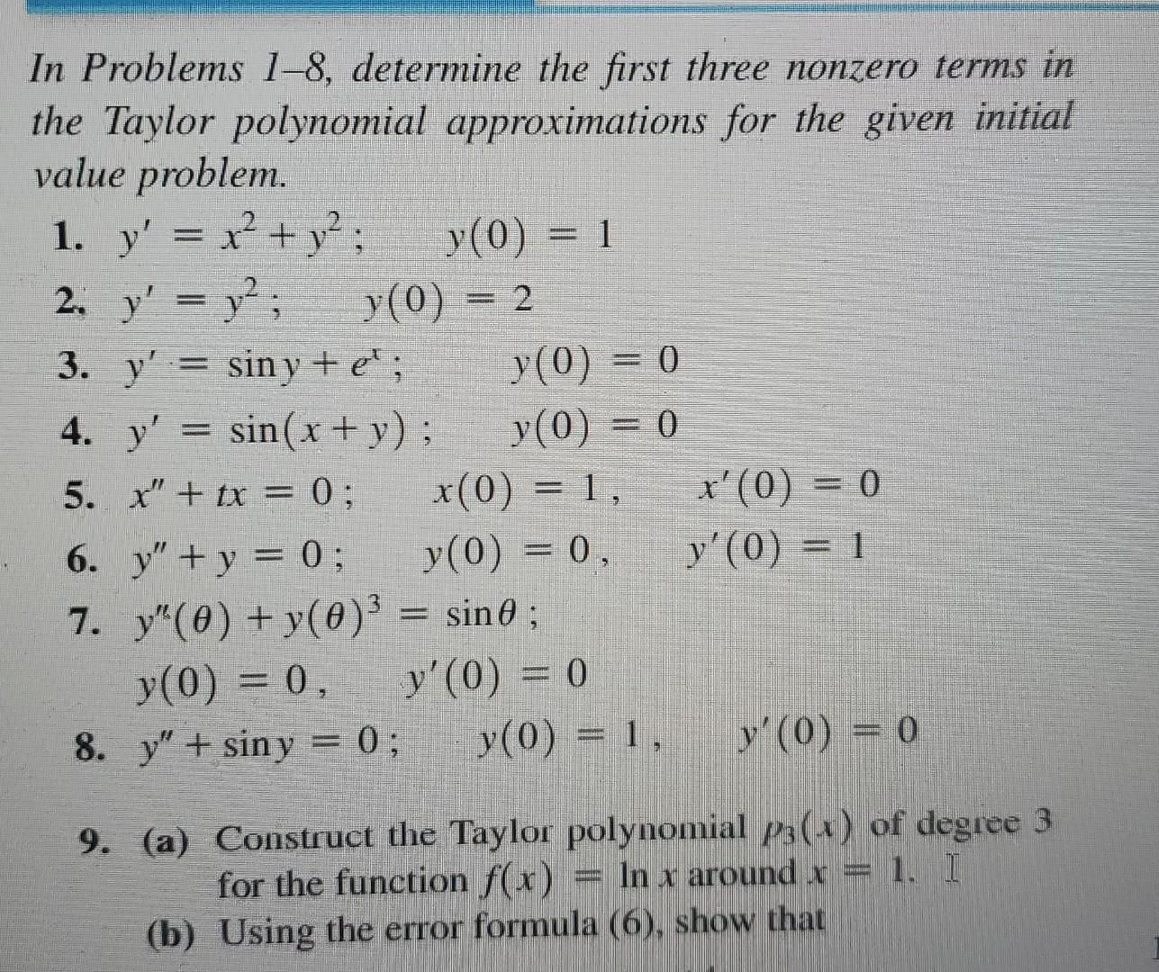 Solved In Problems 1-8, determine the first three nonzero | Chegg.com