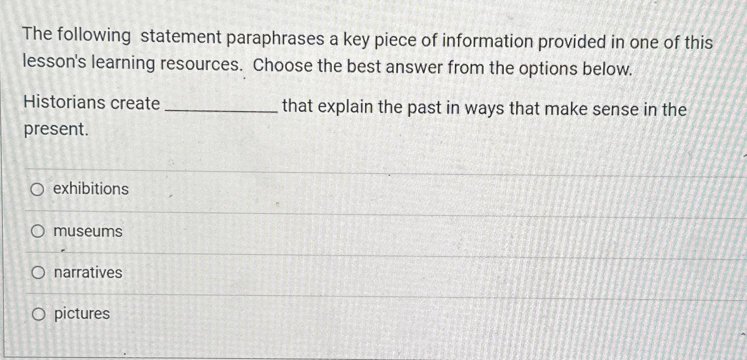 Solved The following statement paraphrases a key piece of | Chegg.com