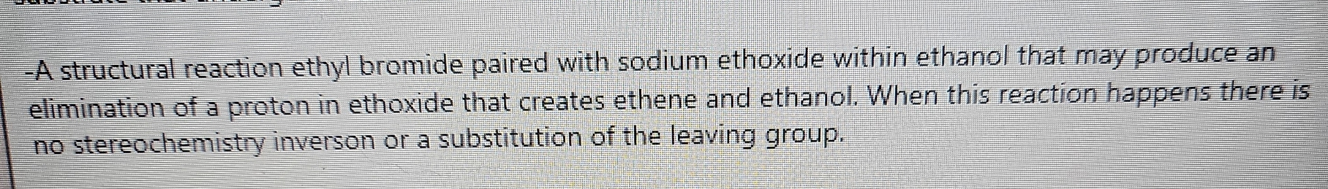 Solved -A structural reaction ethyl bromide paired with | Chegg.com