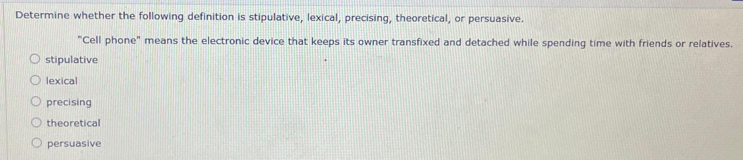 Solved Determine Whether The Following Definition Is
