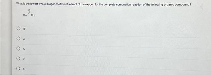 Solved What is the lowest whole integer coefficient in front | Chegg.com