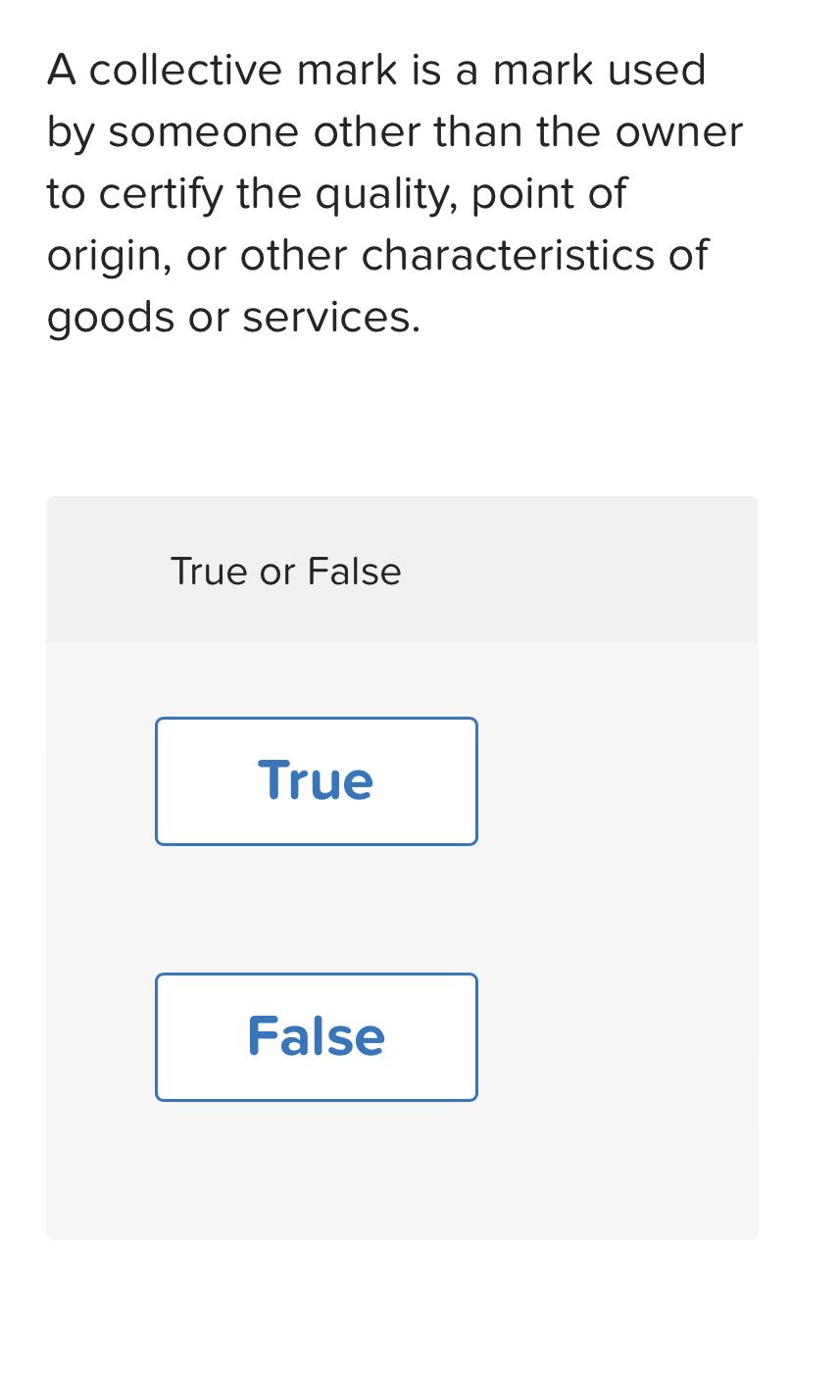 Solved A collective mark is a mark used by someone other | Chegg.com
