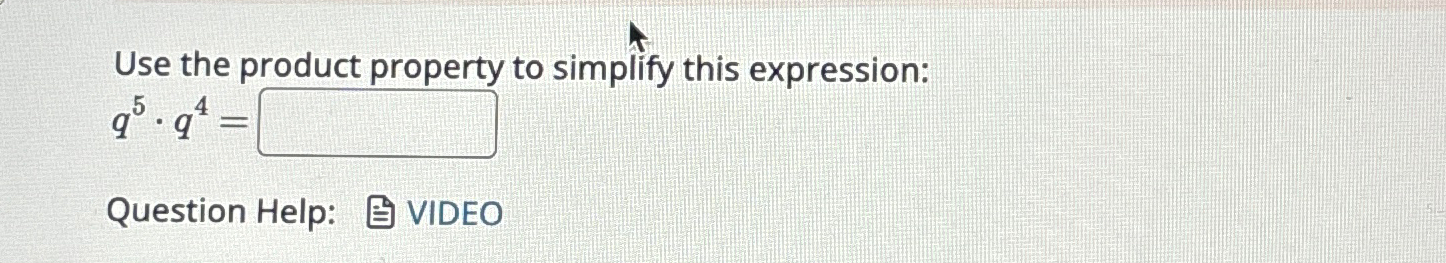 Solved Use the product property to simplify this | Chegg.com