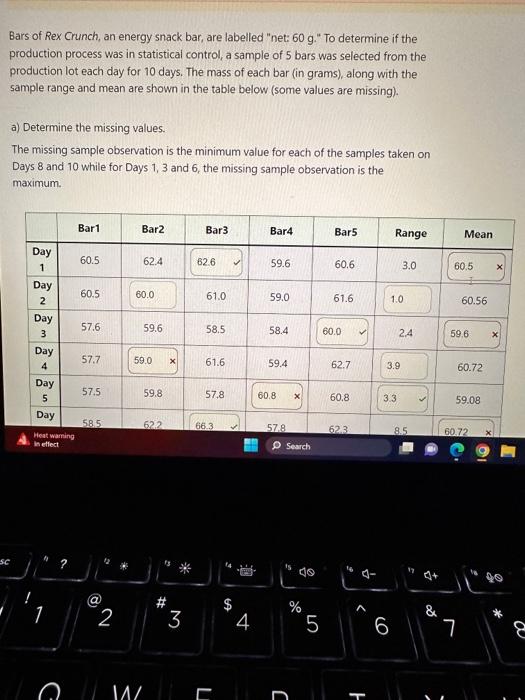 Solved \r\nTable of Control Chart Constants Heat warning In | Chegg.com