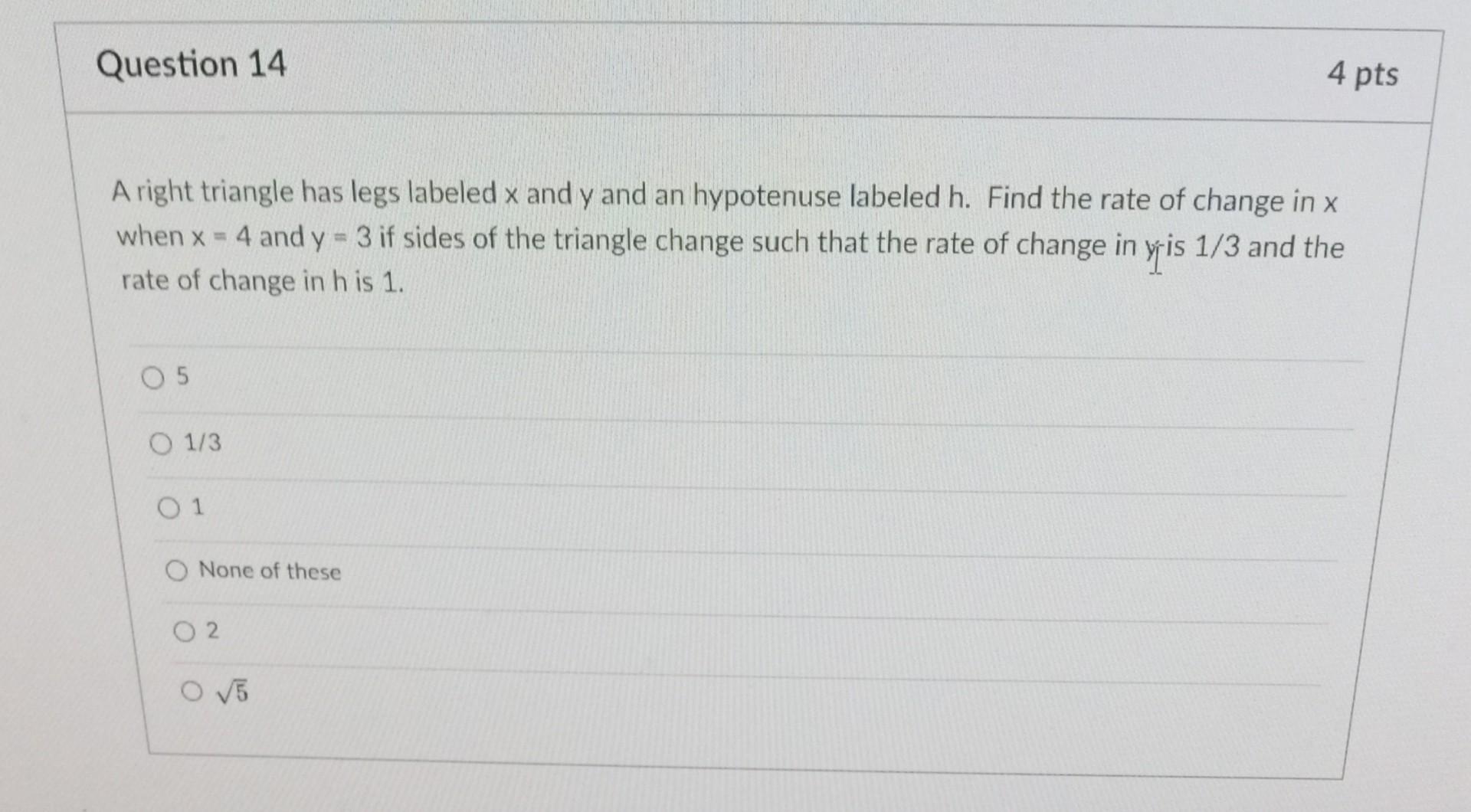 Solved A Right Triangle Has Legs Labeled X And Y And An Chegg