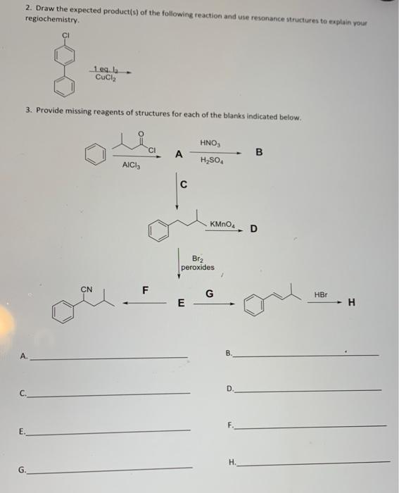 Solved 2. Draw the expected product(s) of the following | Chegg.com