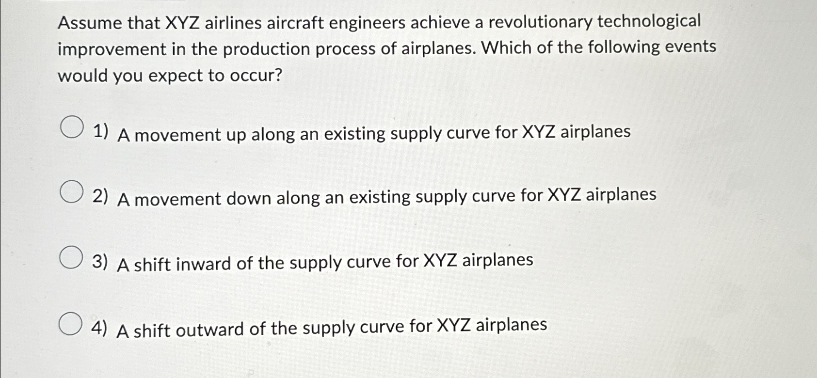 Solved Assume that xYZ ﻿airlines aircraft engineers achieve | Chegg.com
