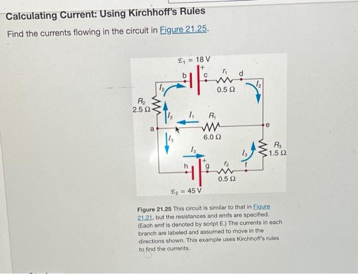 Solved Calculating Current: Using Kirchhoff's Rules Find the | Chegg.com