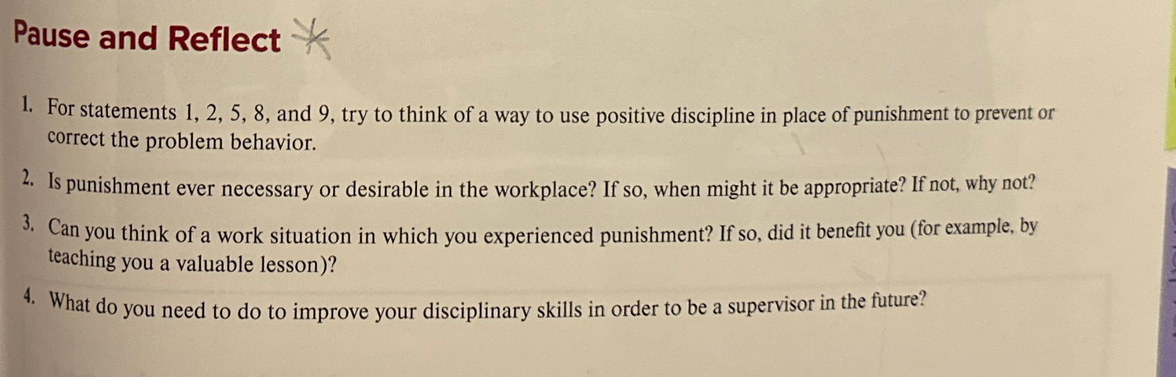 Solved Pause and ReflectFor statements 1,2,5,8, ﻿and 9, ﻿try | Chegg.com