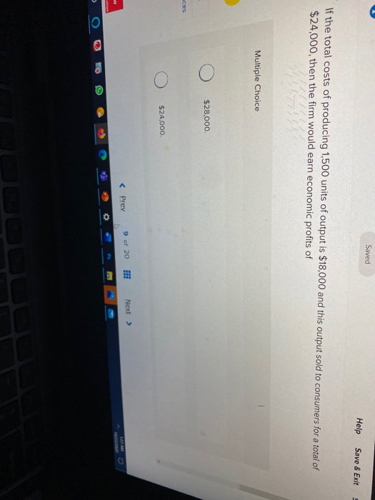 Saved Help Save & Exit If the total costs of | Chegg.com
